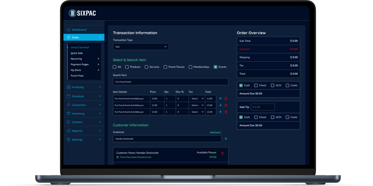 Business- Virtual Terminal - SIXPAC