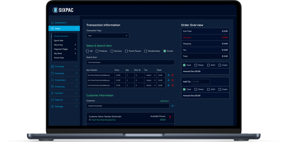 Business- Virtual Terminal - SIXPAC